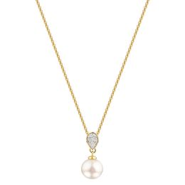 Firetti Damen Kette mit Anh&auml;nger "Schmuck Geschenk Gold 333 Halsschmuck Halskette Ankerkette Tropfen", Gelbgold 333 Perlen, L: 45 B: