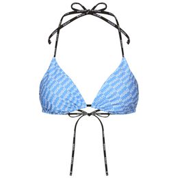 HUGO UNDERWEAR Damen Triangel-Bikini-Toplt, pastelblau, Gr. XL, Microfaser, Obermaterial: 65% Polyester, 35% Elasthan, Bikini-Oberteile,