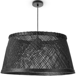 Paco Home Pendelleuchte "RAMA", &Oslash; 42cm H: 22cm, schwarz, Esszimmer, Leuchten, Korb Papier H&auml;ngend Esstisch Lampe Boho Wohnzimmer E27