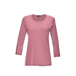 GOLDNER Damen Rundhalspullover "Pullover mit sch&ouml;nem Ajourmuster", rosa, Gr. 38, Obermaterial: 100% Polyacryl PAN., Pullover, Zartes Ajourmuster