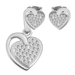 Adelia&acute;s Kettenanh&auml;nger ADELIA&acute;S "Damen Anh&auml;nger &ndash; Herzanh&auml;nger aus 925 Silber mit Zirkonia", silber, Schmuckanh&auml;nger, Damen, Silber 925 (Sterlingsilber), Kettenanh&auml;nger, Ein Geschenk, das Freude macht