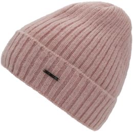 Chillouts Damen Beanie "Tuva Hat", pink, unifarben, Obermaterial: 57% Polyacryl, 34% Wolle, 5% Polyamid, 4% Polyester, M&uuml;tzen, Rippstrick Beanie mit