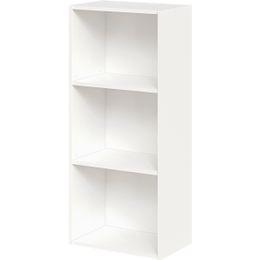 B&uuml;cherregal FMD, B:44,4cm H:101,6cm T:28cmwei&szlig; perl, Holzwerkstoff, Wohnzimmer, Regale, "Bitz", offene F&auml;cher, variable Einlegeb&ouml;den, beliebig
