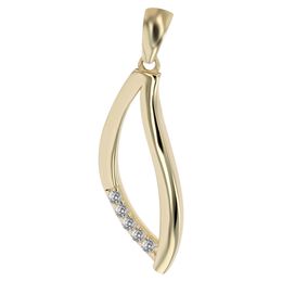 Adelia&acute;s Kettenanh&auml;nger ADELIA&acute;S "Damen Anh&auml;nger aus 925 Silber mit Zirkonia", gold, Schmuckanh&auml;nger, Damen, Silber 925 (Sterlingsilber), Kettenanh&auml;nger, Ein kleines Geschenk mit gro&szlig;er Wirkung