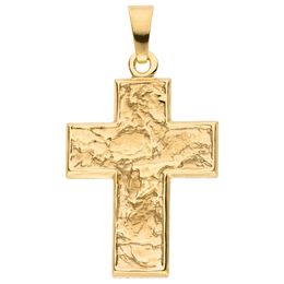 Kreuzanh&auml;nger Jobo "Anh&auml;nger Kreuz breit Goldkreuz 23 mm", gelbgold 333, Schmuckanh&auml;nger, Damen, Gelbgold 333, 8 Karat 333 Gold