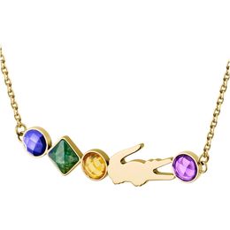 Lacoste Damen Kette mit Anh&auml;nger "DEVA, 2040360", Edelstahl, L: 51 B: 1,5mm, gold, Edelstahl, B:1,5mm, Halsketten, mit Sodalith, Topas, Amethyst,