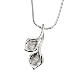 Goldmaid Damen Kette mit Anh&auml;nger "925 Sterling Silber Geb&uuml;rstet Zirkonia wei&szlig;", 45cm, Silber 925 (Sterlingsilber), L: 45, wei&szlig;, Silber 925