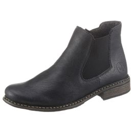 Rieker Damen Stiefelette, Gr. 40, blau, Nubuklederimitat, Schuhe, Boots, Blockabsatz, Stretch, mit seitlichem Rei&szlig;verschluss