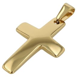 Adelia&acute;s ADELIA ́S Damen Kettenanh&auml;nger "Unisex Anh&auml;nger &ndash; Kreuz Kreuzanh&auml;nger aus Edelstahl", Edelstahlgold, Edelstahl, Schmuckanh&auml;nger, Ein Geschenk, das