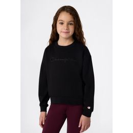 Champion M&auml;dchen Sweatshirt "ICONS Crewneck Sweatshirt", schwarz, Gr. XXL, Obermaterial: 73% Baumwolle, 27% Polyester, Sweatshirts