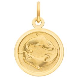 Sternzeichenanh&auml;nger Jobo "Sternzeichen rund 12 mm", gelbgold 333, Schmuckanh&auml;nger, Damen, Fische, Gelbgold 333, 8 Karat 333 Gold