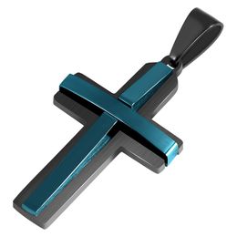 Adelia&acute;s ADELIA ́S Damen Kettenanh&auml;nger "Unisex Anh&auml;nger &ndash; Kreuz Kreuzanh&auml;nger aus Edelstahl", Edelstahlblau, Edelstahl, Schmuckanh&auml;nger, Ein Geschenk, das