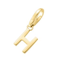 Damen Charm Buchstabe "Buchstabe H, Silber 925", gold, Giorgio Martello MILANO, Silber 925 (Sterlingsilber), Charms