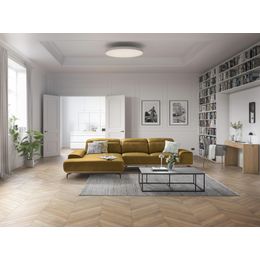 Wohnlandschaft Musterring, B:342cm T:207cm, gelb, Sofas, "MR 2490 Ecksofa mit erstklassigem Sitzkomfort, Long-Life-Leder", Bronze-Fu&szlig;, Sitzh&ouml;he 48cm,