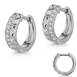 Firetti Damen Paar Creolen "Schmuck Geschenk Silber 925 Ohrschmuck Ohrringe", 13,3mm, Silber 925 (Sterlingsilber)silberfarben, kristallwei&szlig;,