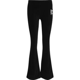 Karl Kani Damen Leggings "Karl Kani Damen KW223-016-1 KK OG Velvet Flared Leggings"schwarz, Gr. L, 95% Polyester, 5% Elasthan, Hosen