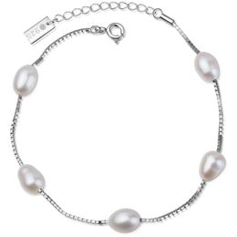 AILORIA Damen Armband "Armband Silber/wei&szlig;e Perle MATSU", wei&szlig;, Armb&auml;nder