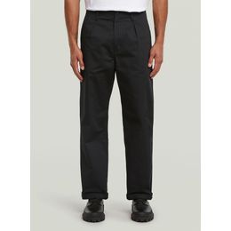 G-Star Raw G-STAR Herren Chinohose "Pleated Chino Relaxed Straight"dk schwarz, Gr. 29, Obermaterial: 65% Polyester, 35% Baumwolle, Hosen