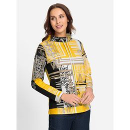 Inspirationen Damen Sweatshirt, gelb, Gr. 36, gemustert, mehrfarbig, 50% Baumwolle, 50% Polyester, Sweatshirts