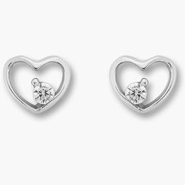 ONE ELEMENT Damen Paar Ohrh&auml;nger "Zirkonia Herz Ohrringe Ohrstecker aus 925 Silber", Damen, Silber 925 (Sterlingsilber), silber, Silber 925