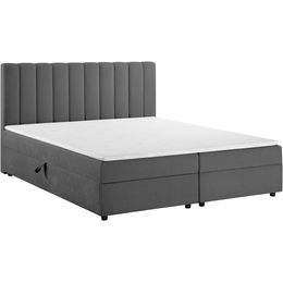 Boxbett OTTO HOME "Haileyy inkl. Bettkasten und Topper, Liegefl&auml;che 180x200cm", anthrazit, B:182cm L:210cm, Komplettbetten, erh&auml;ltlich in der Gr&ouml;&szlig;e 180x200 cm, inkl. Aufbauvideo
