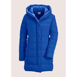 Madeleine Mode MADELEINE Damen Steppjacke "Winterjacke Lange Steppjacke mit Kapuze", blau, Modern, Gr. 42, Obermaterial: 100% Polyester PES., Jacken, Steppjacke mit