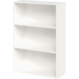 B&uuml;cherregal FMD, B:71,2cm H:101,6cm T:28cmwei&szlig; perl, Holzwerkstoff, Wohnzimmer, Regale, "Bitz", offene F&auml;cher, variable Einlegeb&ouml;den, beliebig