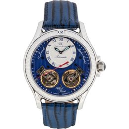 Carl von Zeyten Herren Automatikuhr "Waldhaus", blau, Armbanduhren, Armbanduhr, Herrenuhr, Made in Germany, Mechanische Uhr, Lederarmband