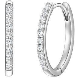 Glanzst&uuml;cke M&uuml;nchen Damen Paar Creolen "Set: AV253", 19,4mm,mit Zirkonia, Silber 925 (Sterlingsilber)silber, wei&szlig;, GLANZST&Uuml;CKE M&Uuml;NCHEN, Silber 925 (Sterlingsilber),