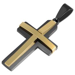 Adelia&acute;s ADELIA ́S Damen Kettenanh&auml;nger "Unisex Anh&auml;nger &ndash; Kreuz Kreuzanh&auml;nger aus Edelstahl", Edelstahlgold, Edelstahl, Schmuckanh&auml;nger, Sch&ouml;ne Geschenkidee