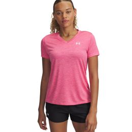 Under Armour Damen Trainingsshirt "TECH SSV- TWIST", wei&szlig;, Gr. XS, Obermaterial: 100% Polyester, Shirts, Kurzarm, atmungsaktiv, schnell trocknend,