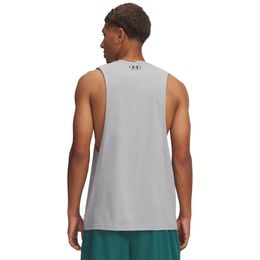 Under Armour Herren Funktionstop "UA LEFT CHEST CUT OFF TANK"steel light heather,, schwarz, Gr. XL, Obermaterial: 60% Baumwolle, 40% Polyester, Tops,