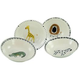 Creatable M&uuml;slischale "Safari, Schale 18,5 cm, 4-tlg.", B/H/L: 25cm x 14cmbunt, Sch&uuml;sseln, Unregelm&auml;&szlig;ig gef&auml;rbter Rand, Unikat