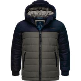 Ragwear Jungen Winterjacke "Coolio Blocks", blau, Gr. 128, Au&szlig;enmaterial: 100% Polyester; Innenfutter: 100% Polyester; Wattierung: 100% Polyester,