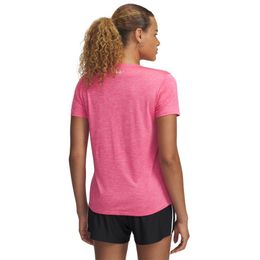 Under Armour Damen Trainingsshirt "TECH SSV- TWIST", wei&szlig;, Gr. L, Obermaterial: 100% Polyester, Shirts, mit V-Ausschnitt, Kurzarm-Design, schnell