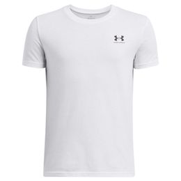 Under Armour Jungen T-Shirt "UA B SPORTSTYLE LC SS", wei&szlig;, Gr. XS, Obermaterial: 60% Baumwolle, 40% Polyester, Shirts, f&uuml;r Jugendliche, sportlicher