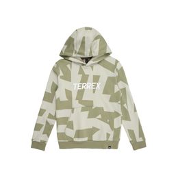 adidas terrex Athletic Sweatshirt 'Kids Multi Printed Logo' boy size 170 Olive / Pastel green / White