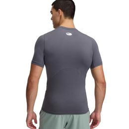 Under Armour Herren Trainingsshirt "UA HG ARMOUR COMP SS", grau, Gr. M, Obermaterial: 84% Polyester, 16% Elasthan, Shirts, Kurzarm-Design,