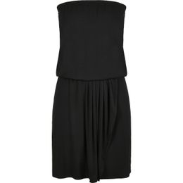 Shirtkleid Urban Classics "Urban Classics Damen Ladies Viscose Short Bandeau Dress", Damen, Gr. L, US-Gr&ouml;&szlig;en, schwarz, 95% Viskose, 5% Elasthan, unifarben, loose fit, Kleider Shirtkleid
