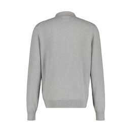Lerros Herren Strickpullover "Langarm Strickpolo mit Wollanteil", grau, Gr. XL, 80% Baumwolle, 20% Wolle, Pullover