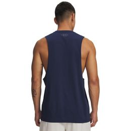 Under Armour Herren Funktionstop "UA LEFT CHEST CUT OFF TANK"academy,, downpour gray, Gr. XXL, Obermaterial: 60% Baumwolle, 40% Polyester, Tops,
