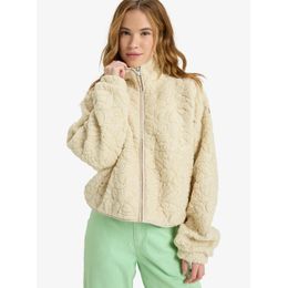 Roxy Damen Fleecejacke "BLURRY CLOUD"parchment, Gr. M, Obermaterial: 100% Polyester, Jacken, f&uuml;r k&uuml;hle Tage, aus Polyester, leichtes Material,