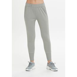 ENDURANCE ATHLECIA ATHLECIA Damen Sweathose "Sella", gr&uuml;n, Gr. 40, unifarben, 100% Polyester, Hosen, mit hippen Logoprint-Streifen