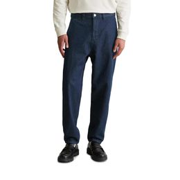 Marc O'Polo Herren Tapered-fit-Jeans "Model Isak relaxed cropped"dunkelblau, Gr. 32, MARC O'POLO DENIM, unifarben, Obermaterial: 89% Baumwolle, 11% Nesselfasern,