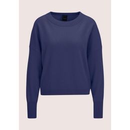 Madeleine Mode MADELEINE Damen Longpullover "Strickpullover Kaschmir Pullover mit Rundhalsausschnitt", blau, Modern, Gr. 40, Obermaterial: 90% Schurwolle WV. 10%