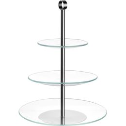 Leonardo Etagere "CENA, 3 stufig - H&ouml;he 36 cm", &Oslash; 26,6cm, silber, Servierplatten, Servieretagere mehrst&ouml;ckig, zum Servieren und Pr&auml;sentieren