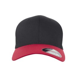 Flexfit Flex Cap "Flexfit Unisex Flexfit Wooly Combed 2-Tone"balck, rot, Gr. S, 63% Polyester, 34% Baumwolle, 3% Elasthan, Caps