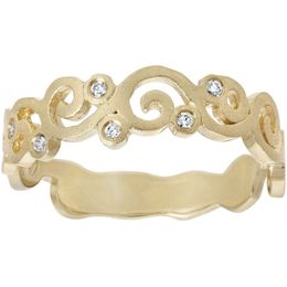 Firetti Damen Fingerring "Schmuck Geschenk Gold 585 Damenring Goldring Ranke", 19, 0,06 SI = kleine Einschl&uuml;sse, Diamanten Gelbgold 585, 5,7mm, gold,