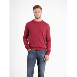 Lerros Herren Strickpullover "Crewneck Strickpullover", rot, Gr. S, 100% Baumwolle, Pullover, Weicher Strick-Pullover, Rundhalsausschnitt, lange