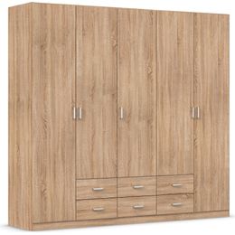 Dreht&uuml;renschrank Rauch, B:226cm H:210cm T:54cm, braun, Holzwerkstoff, Schr&auml;nke, "Kleiderschrank Schrank Garderobe W&auml;scheschrank GAMMA in 3 Breiten",